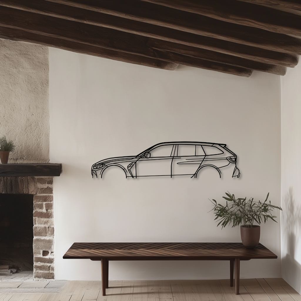 M3 G81 Classic-Metallsilhouette - Wandbild Seitenansicht